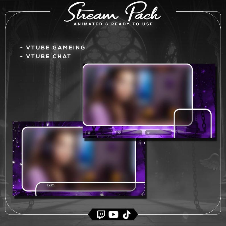 Purple Cathedral Stream Overlay Bundle | Vampire Goth Twitch Pack ...