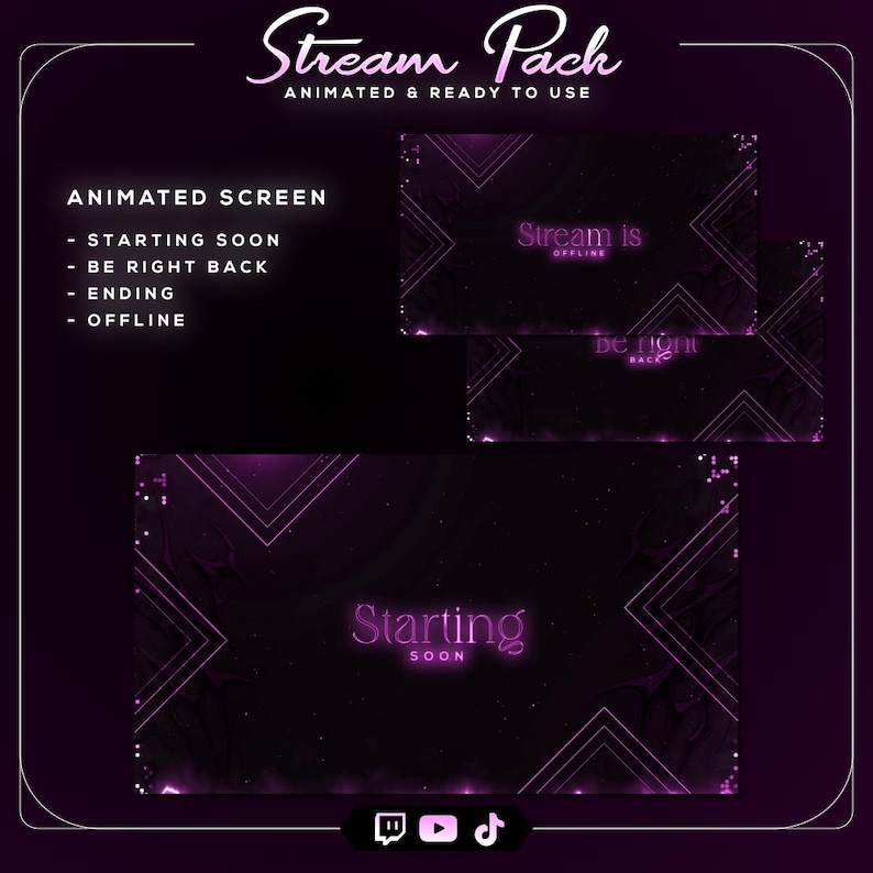 Dark Gamer Stream Overlay Bundle | Professional Twitch Pack | Animated ...