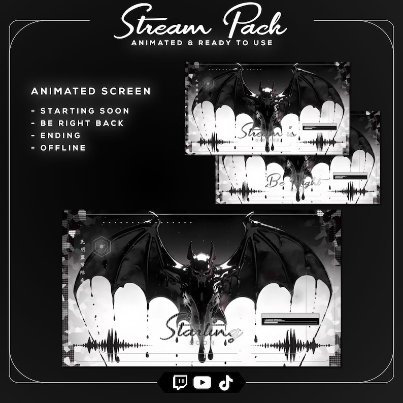 Dark Demon Stream Overlay Bundle | Horror Twitch Overlay Pack ...