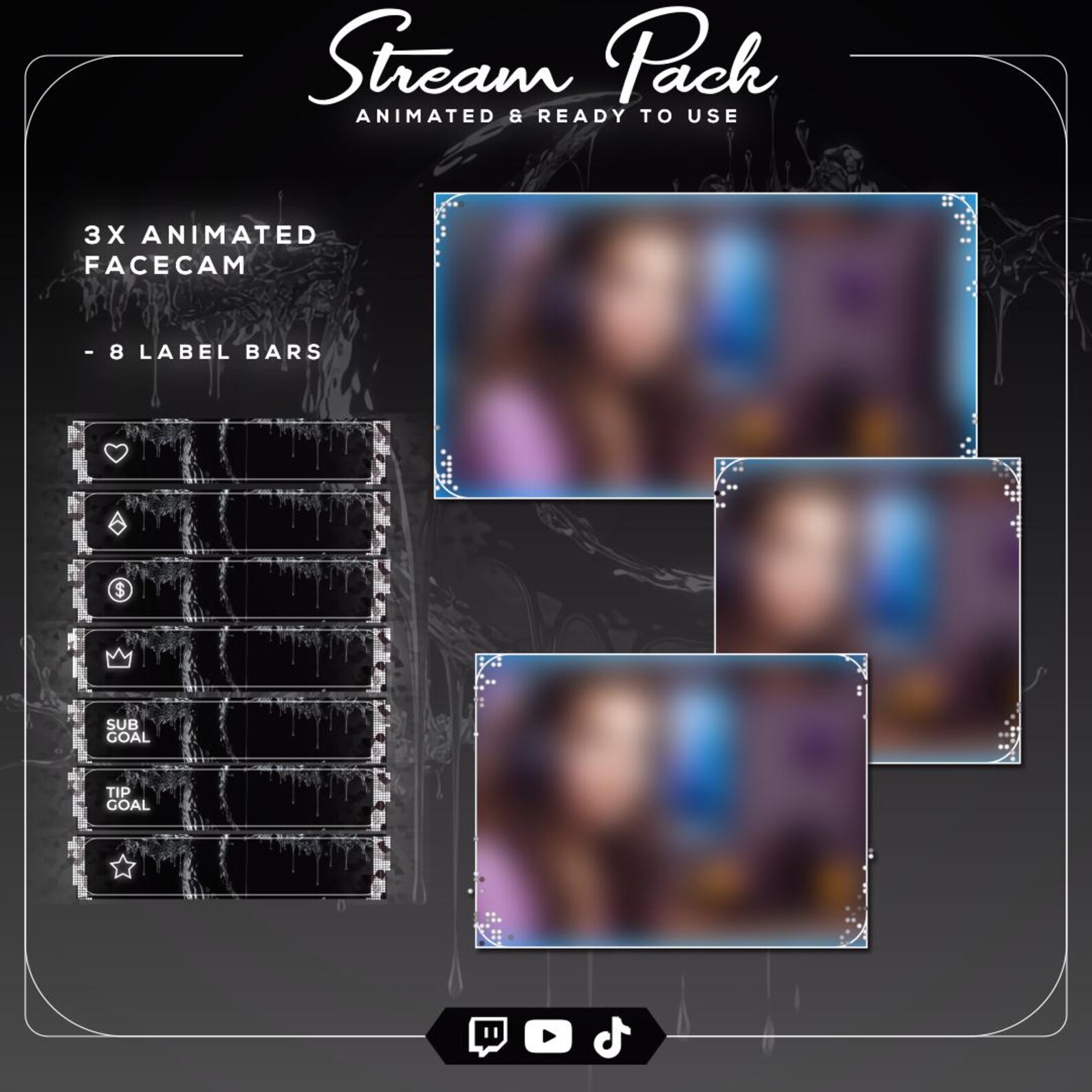 Kawaii Twitch Overlay Bundle 2025 | Animated Pastel Anime Vtuber Pack ...