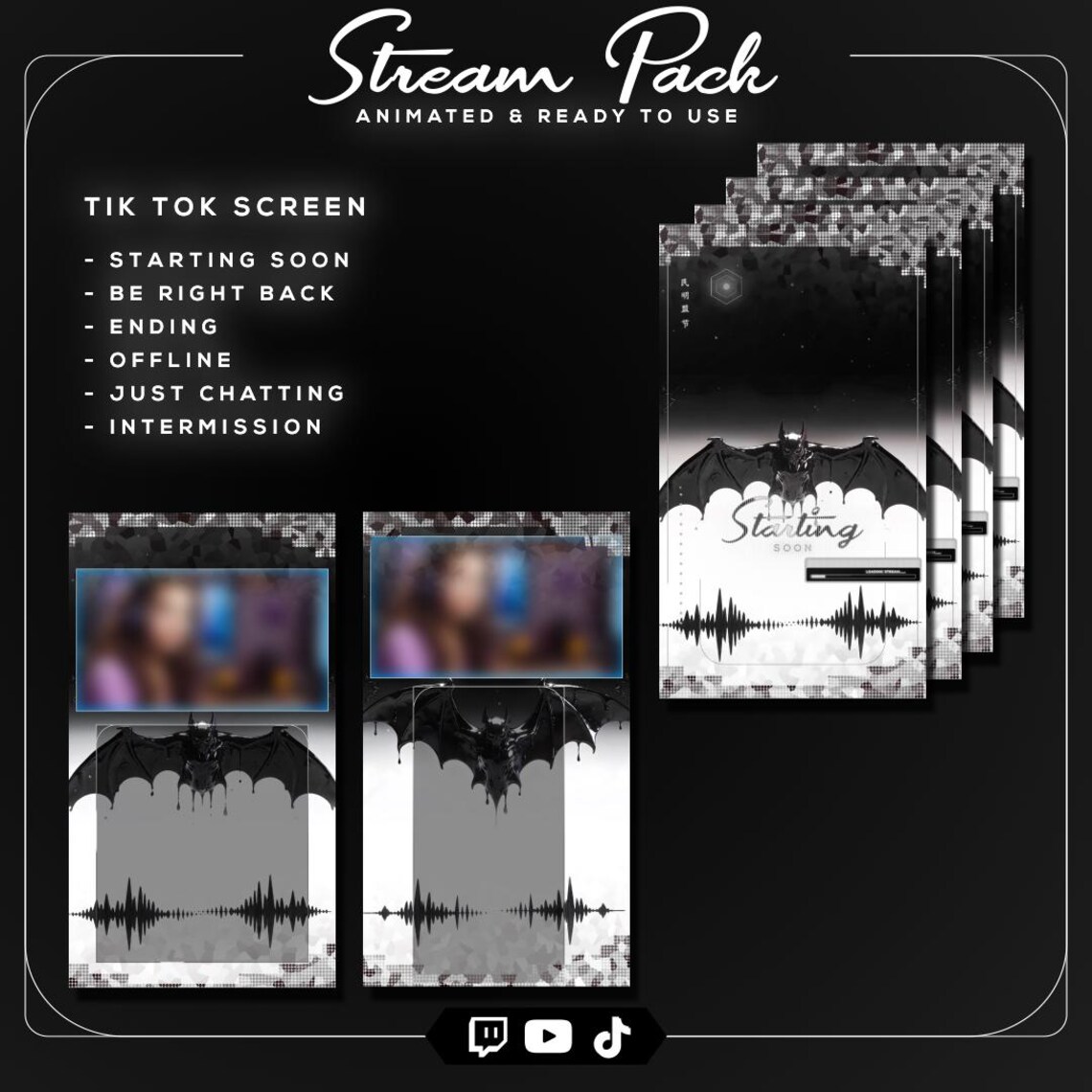 Dark Demon Stream Overlay Bundle | Horror Twitch Overlay Pack ...