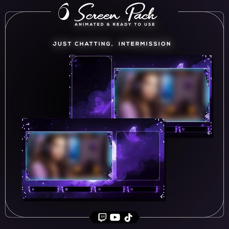 Purple Heart Animated Twitch Screens | 6-screen Pack - Etsy