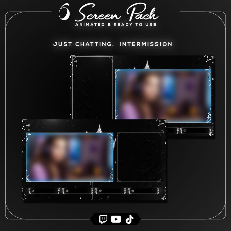 8 Stream Screens Pack | Starting Soon BRB Ending Offline Screens | Dark ...