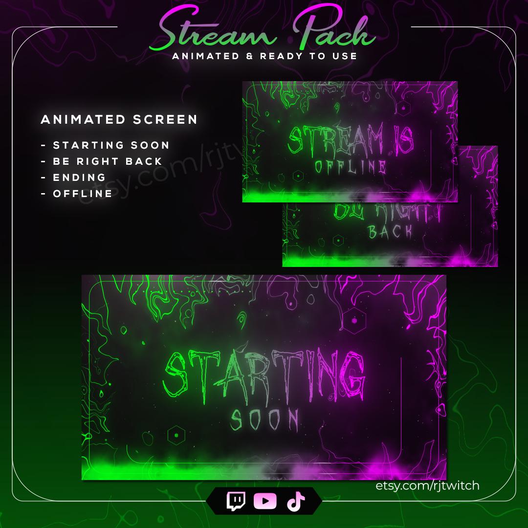Animated Neon Stream Pack – Toxic Cyberpunk Twitch & OBS Overlay Kit ...
