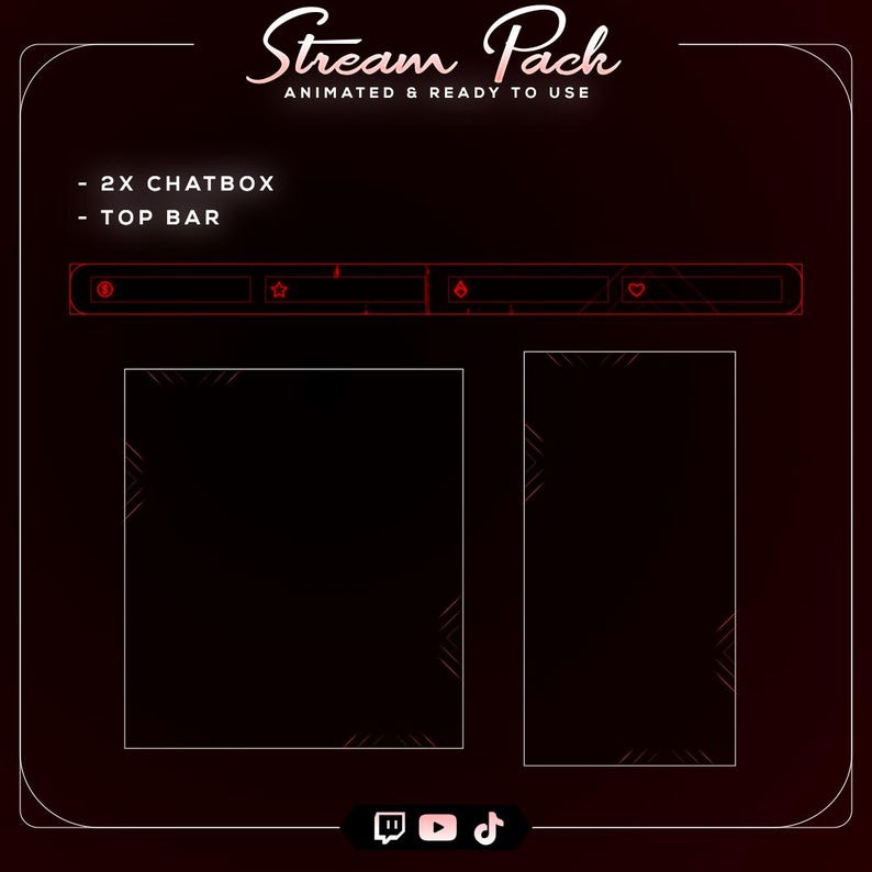 Red Royal Stream Overlay Pack | Crown Twitch Overlay | Animated OBS ...