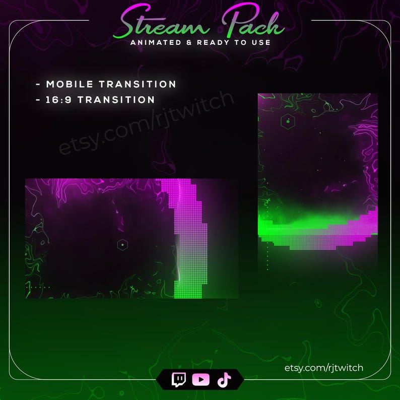 Animated Neon Stream Pack – Toxic Cyberpunk Twitch & OBS Overlay Kit ...