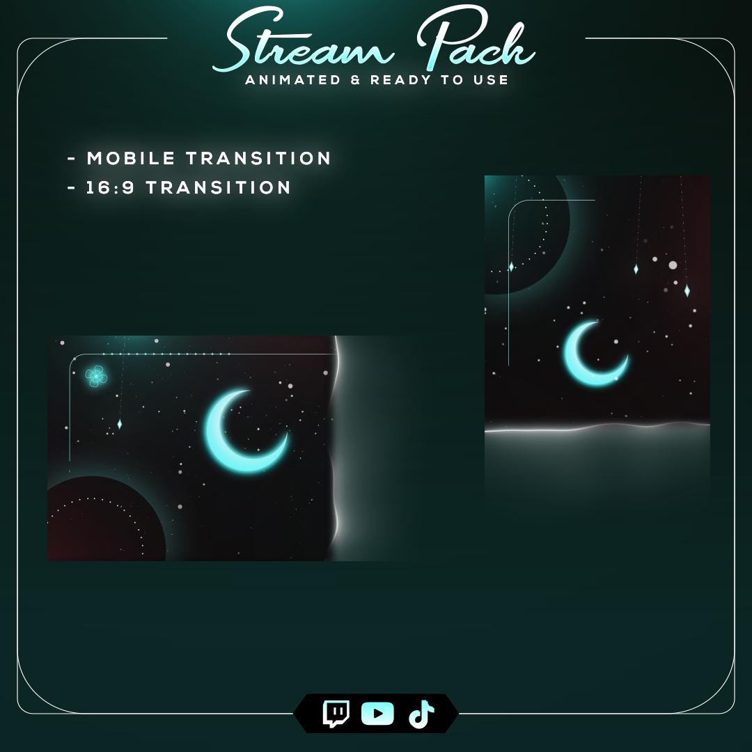 Purple Stream Transition Pack | Animated Moon Scene Transition | Twitch ...