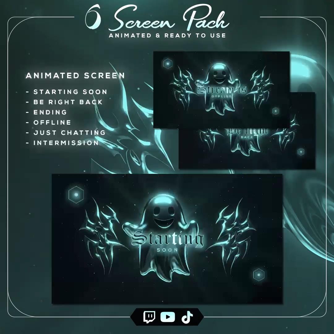 Ghost Halloween Animated Stream Screens | Twitch, OBS, Streamlabs - Etsy