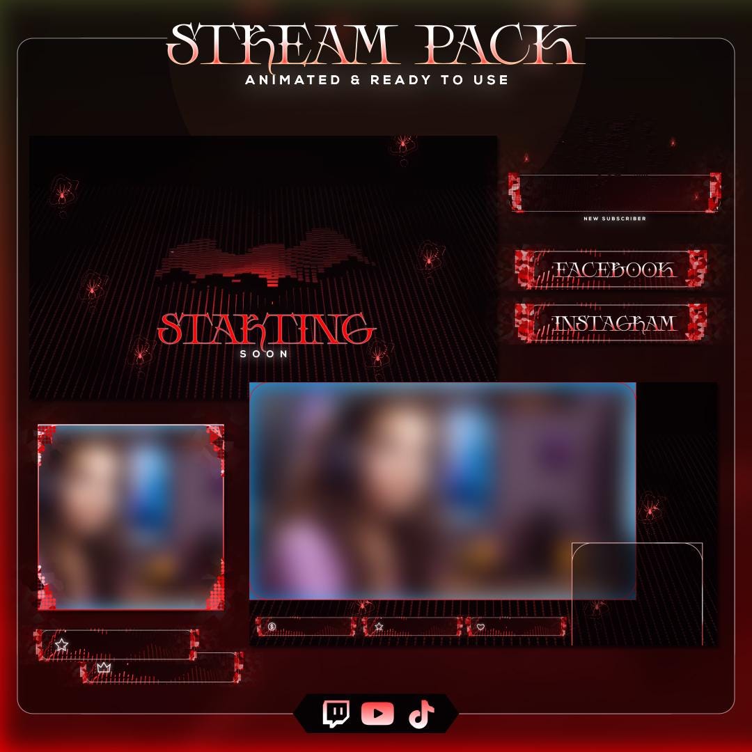 Gothic Bat Stream Pack | Animated Twitch Overlay Bundle for Horror ...