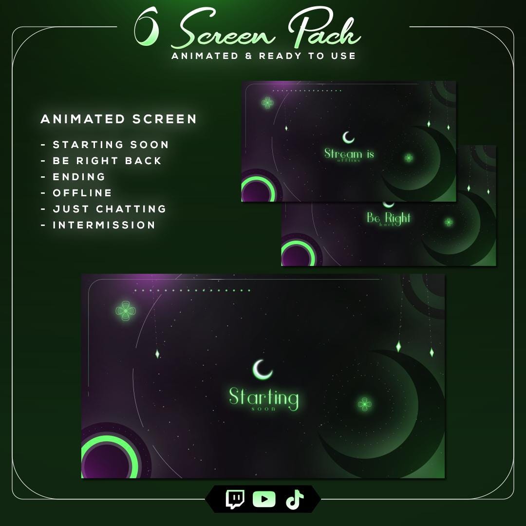 6 Stream Screens Pack | Starting Soon BRB Ending Offline Screens ...