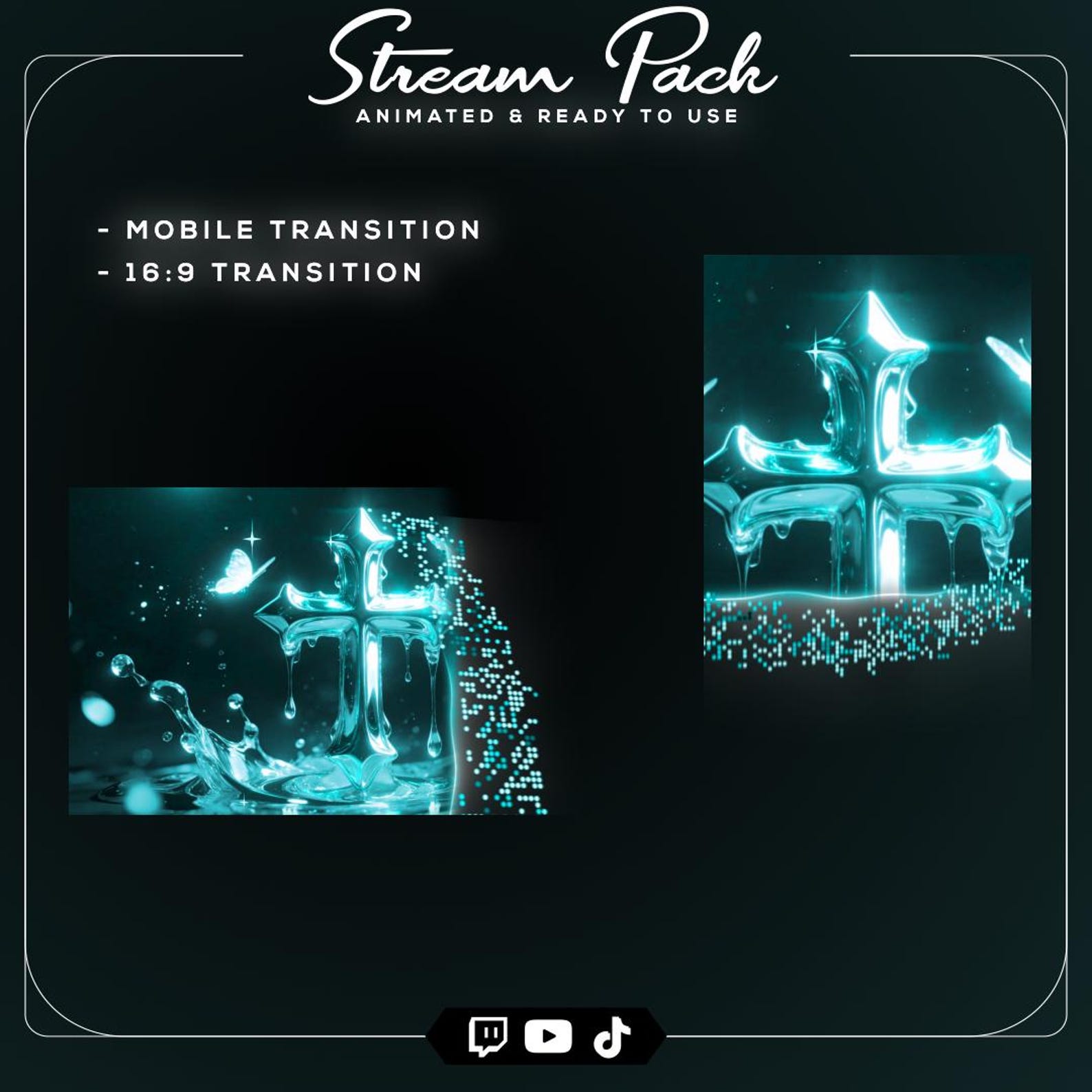 Blue Gothic Stream Transitions | Animated Angel Cross Scene Transition ...