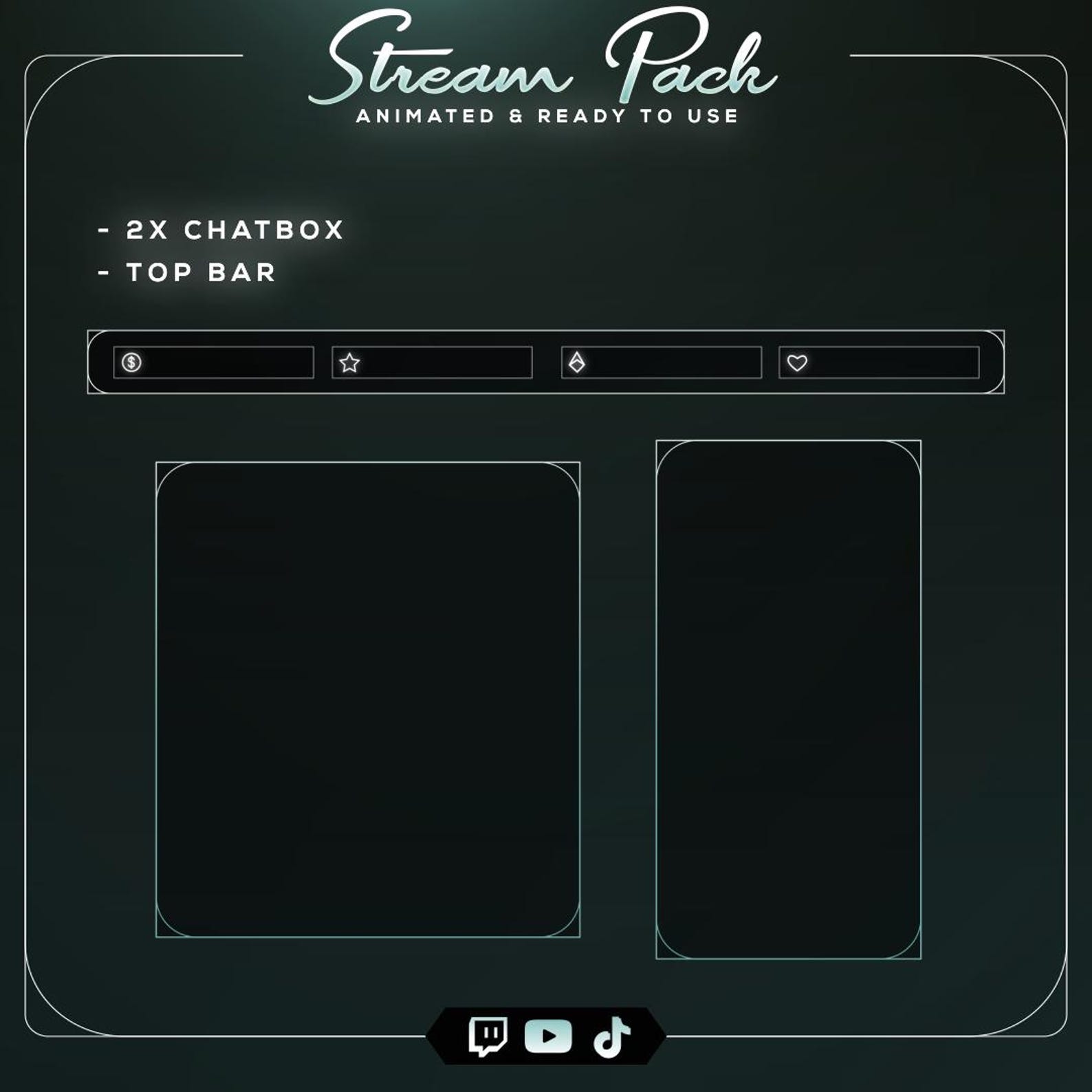 Turquoise Cyberpunk Anime Stream Overlay Pack – Animated Twitch ...