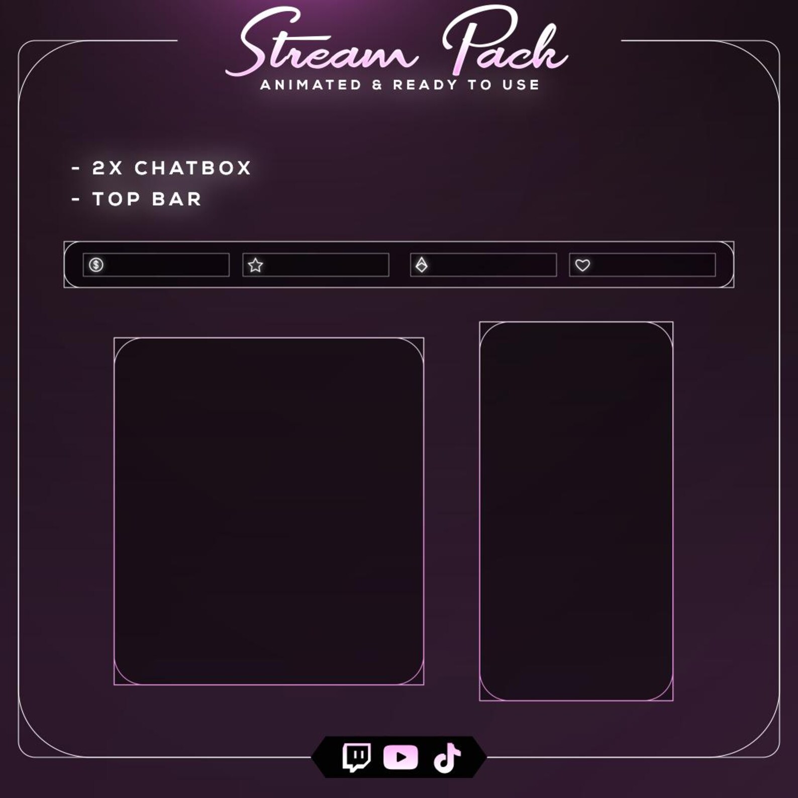 Animated Stream Overlay Package, Holographic Cyberpunk Twitch Graphics ...