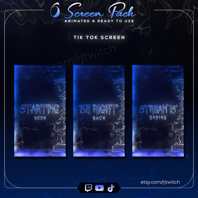 Animated Vertical Stream Screens | Neon Mobile Starting Soon, BRB | for Tiktok, IG, Youtube ...