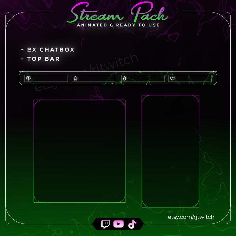 Animated Neon Stream Pack – Toxic Cyberpunk Twitch & OBS Overlay Kit ...