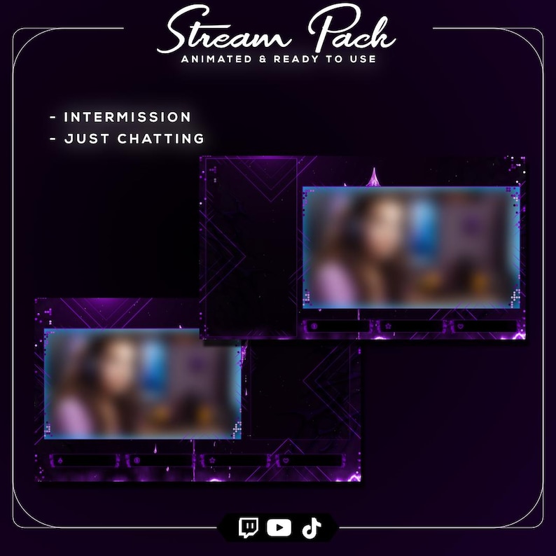 Purple Royal Stream Overlay Pack | Crown Twitch Overlay | Animated OBS ...