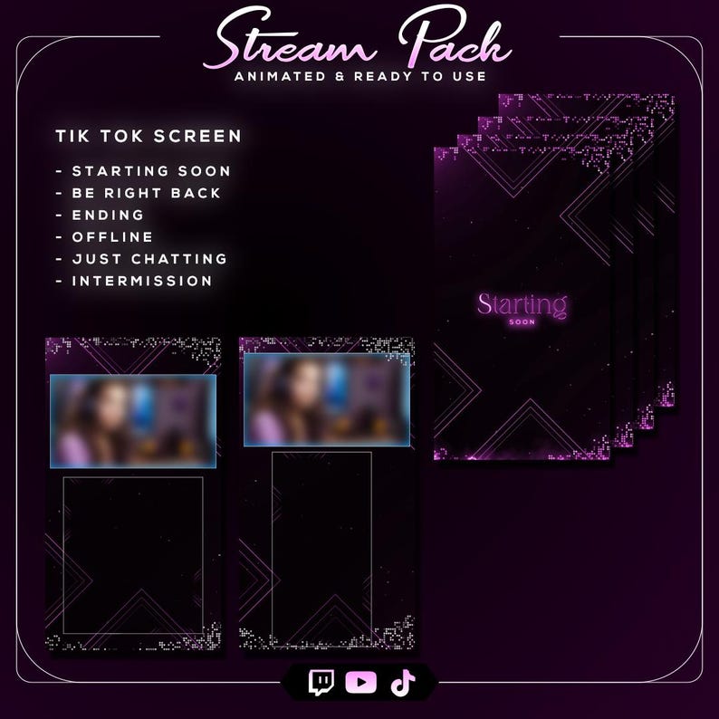 Dark Gamer Stream Overlay Bundle | Professional Twitch Pack | Animated ...