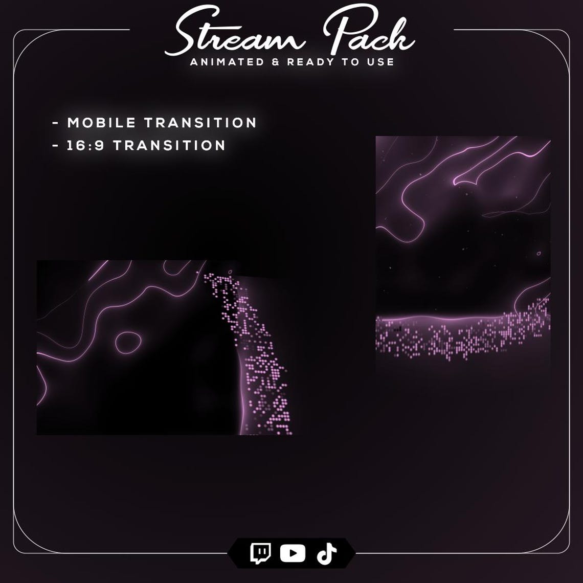 2 Animated Scene Transitions Tiktok & Twitch Pink Topographic Soft ...