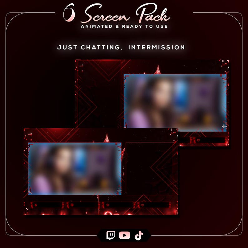 Red Royal Stream Screens Pack | 6 Twitch Screens | Crown Starting Soon ...