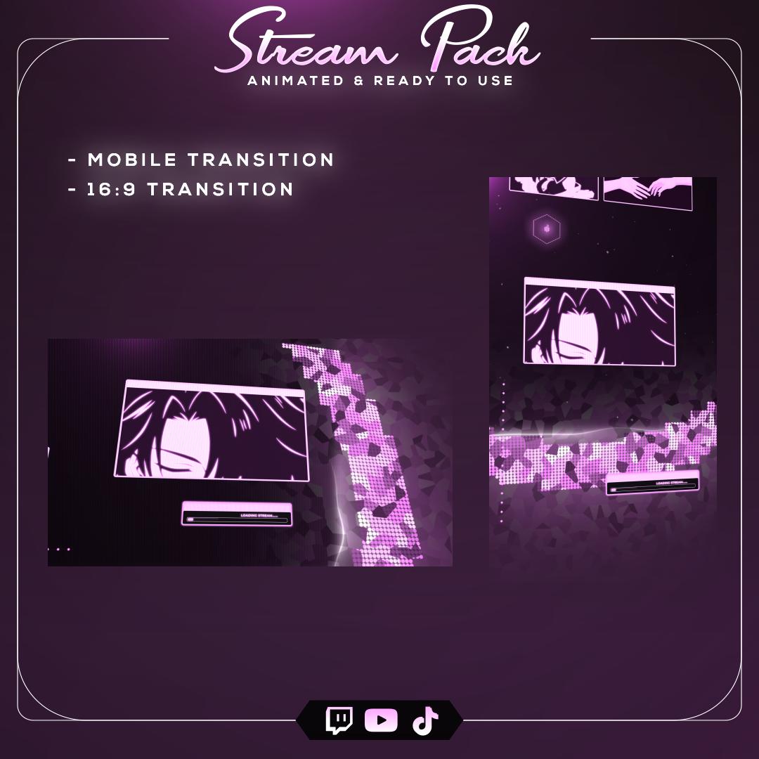 New Tokyo Anime Stream Overlay Full Package | Pink Cyberpunk Animated ...
