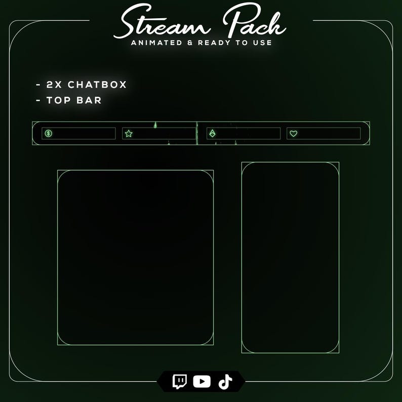 Green Gothic Crown Stream Overlay Pack | Animated Twitch Youtube Tiktok ...