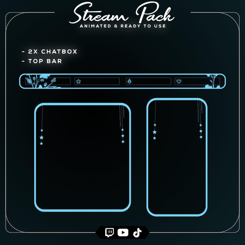 Animated Twitch Overlay Pack | Blue Butterfly Aesthetic Stream Screens ...
