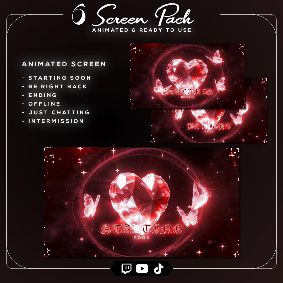 Dark Red Stream Screens Pack | Luxury Starting Soon BRB Cinematic ...