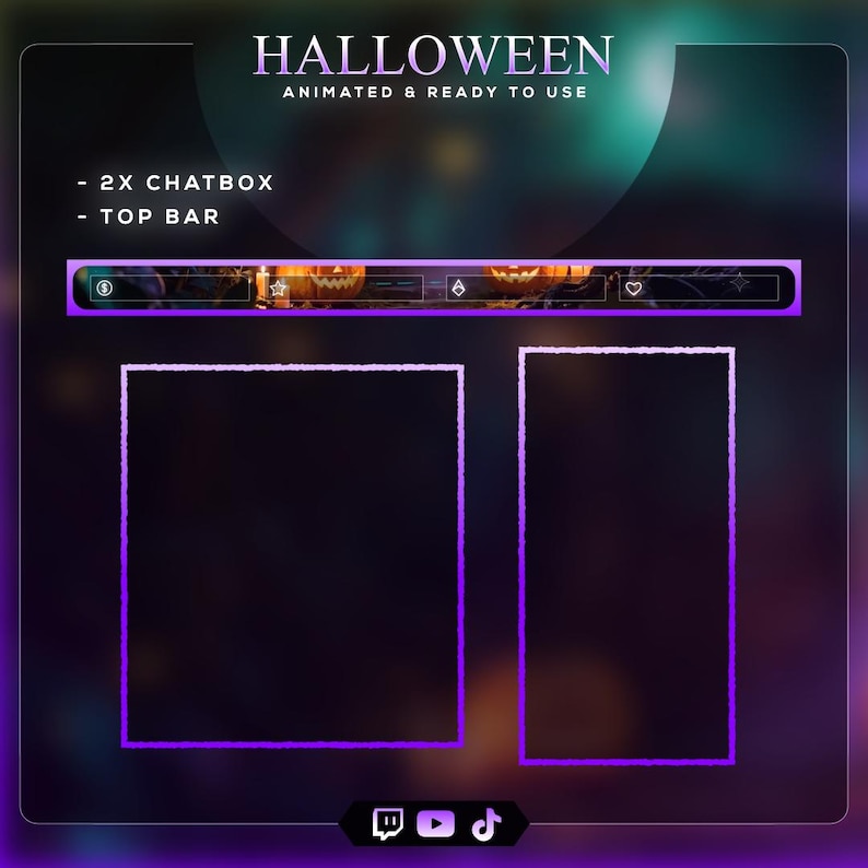 Animated Halloween Twitch Overlay Pack — Spooky Ghost & Pumpkin ...