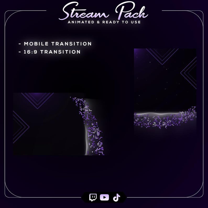 Purple Stream Overlay Bundle | Night Sky Celestial Twitch Pack ...