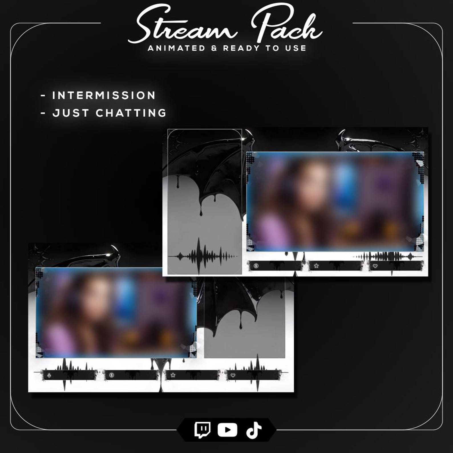 Dark Demon Stream Overlay Bundle | Horror Twitch Overlay Pack ...