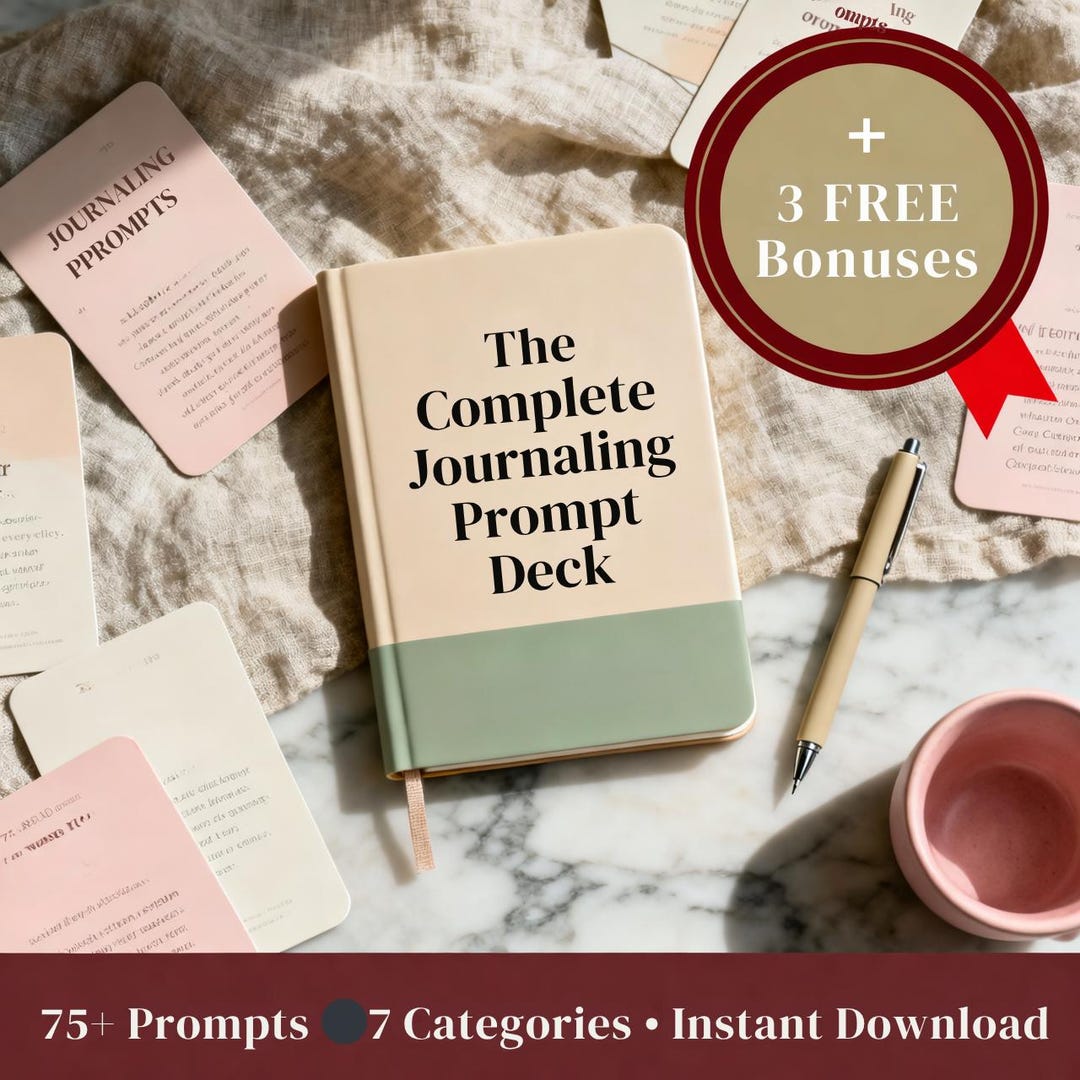 Journaling Prompt Deck Printable, Self Reflection Journal, Mindfulness ...