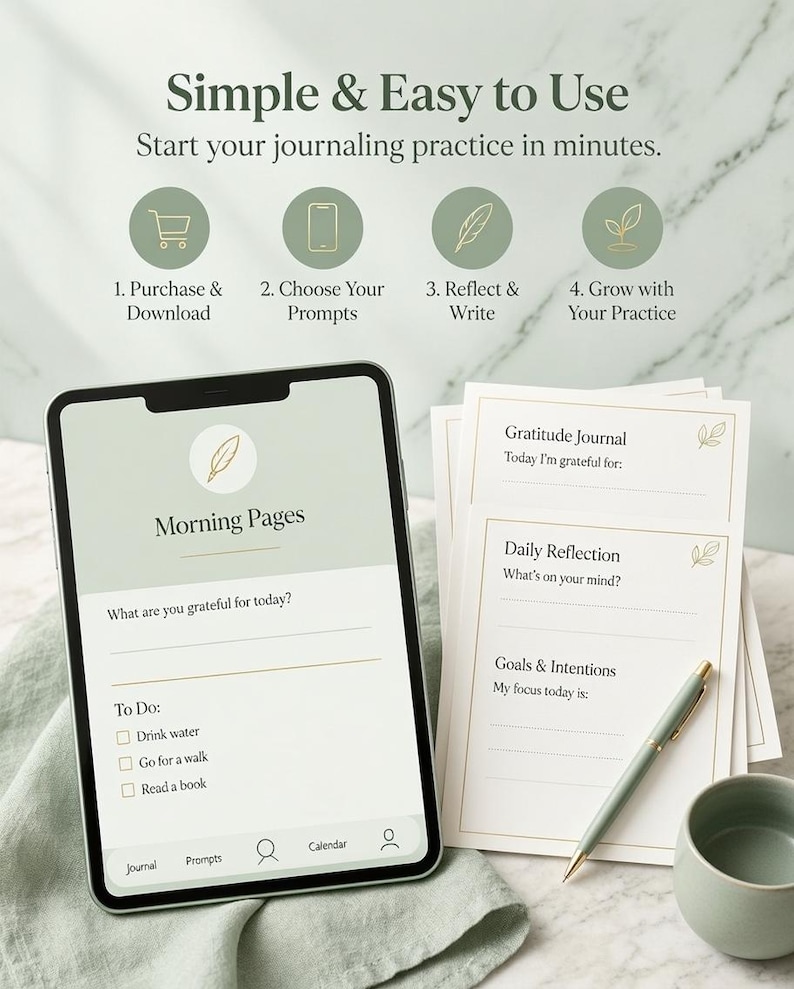 Journaling Prompt Deck Printable, Self Reflection Journal, Mindfulness ...