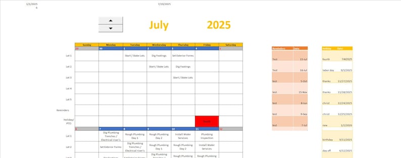 140 Day Construction Schedule - Etsy
