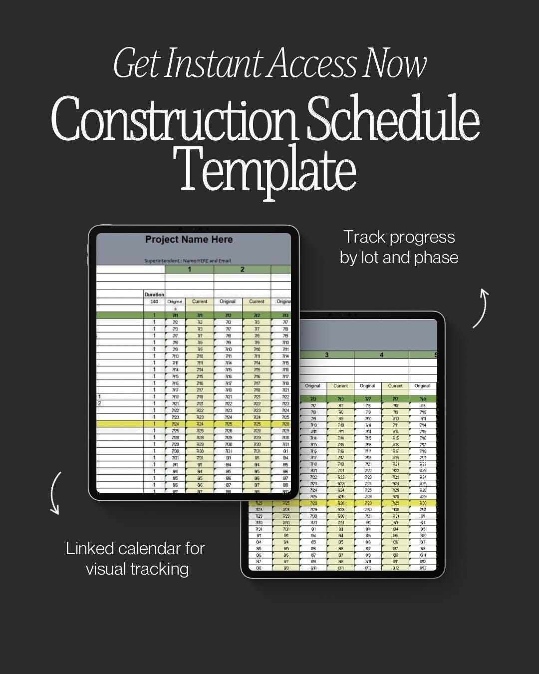 140 Day Construction Schedule - Etsy