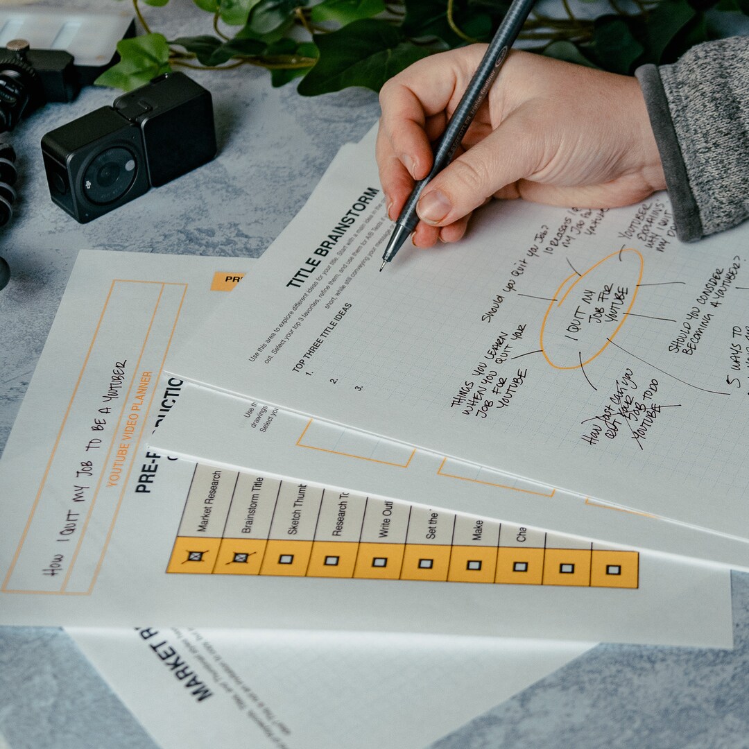 Youtube Video Planner - PDF Printable Checklist - INSTANT DOWNLOAD ...