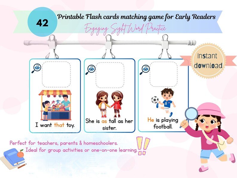 42 Fry’s Sight Word Flashcards, Matching Game + Word Search Puzzle ...