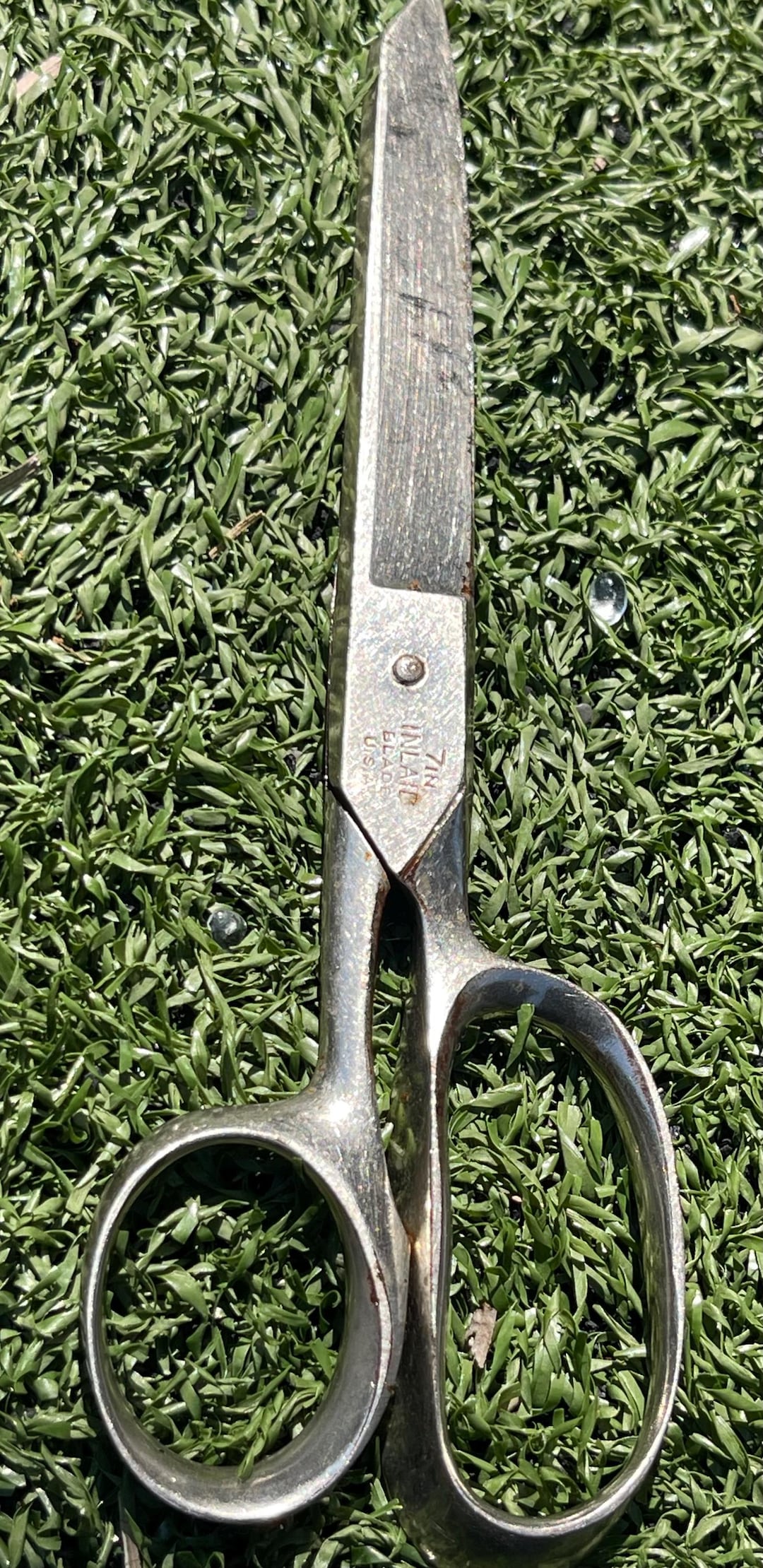 Vintage 7” Inlaid Blade Shears – Antique Forged Steel Scissors, Made in ...