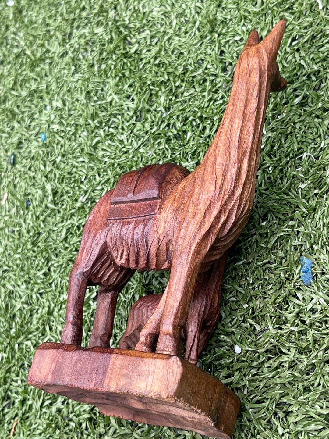 6” Hand-carved Wooden Llama Figurine With Saddle – Rustic Folk Art ...