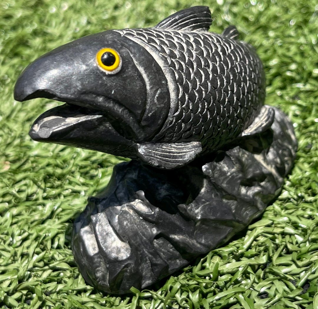 Vintage Al Wolf Carved Fish Sculpture – Made in Canada Soapstone 3 ...
