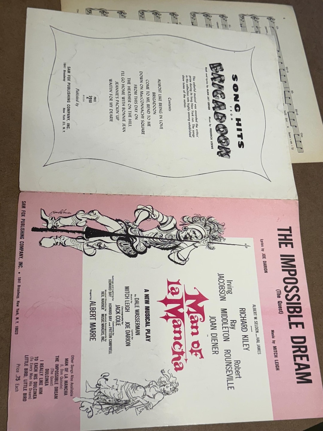 The Impossible Dream Man Of La Mancha Vintage Broadway Sheet Music