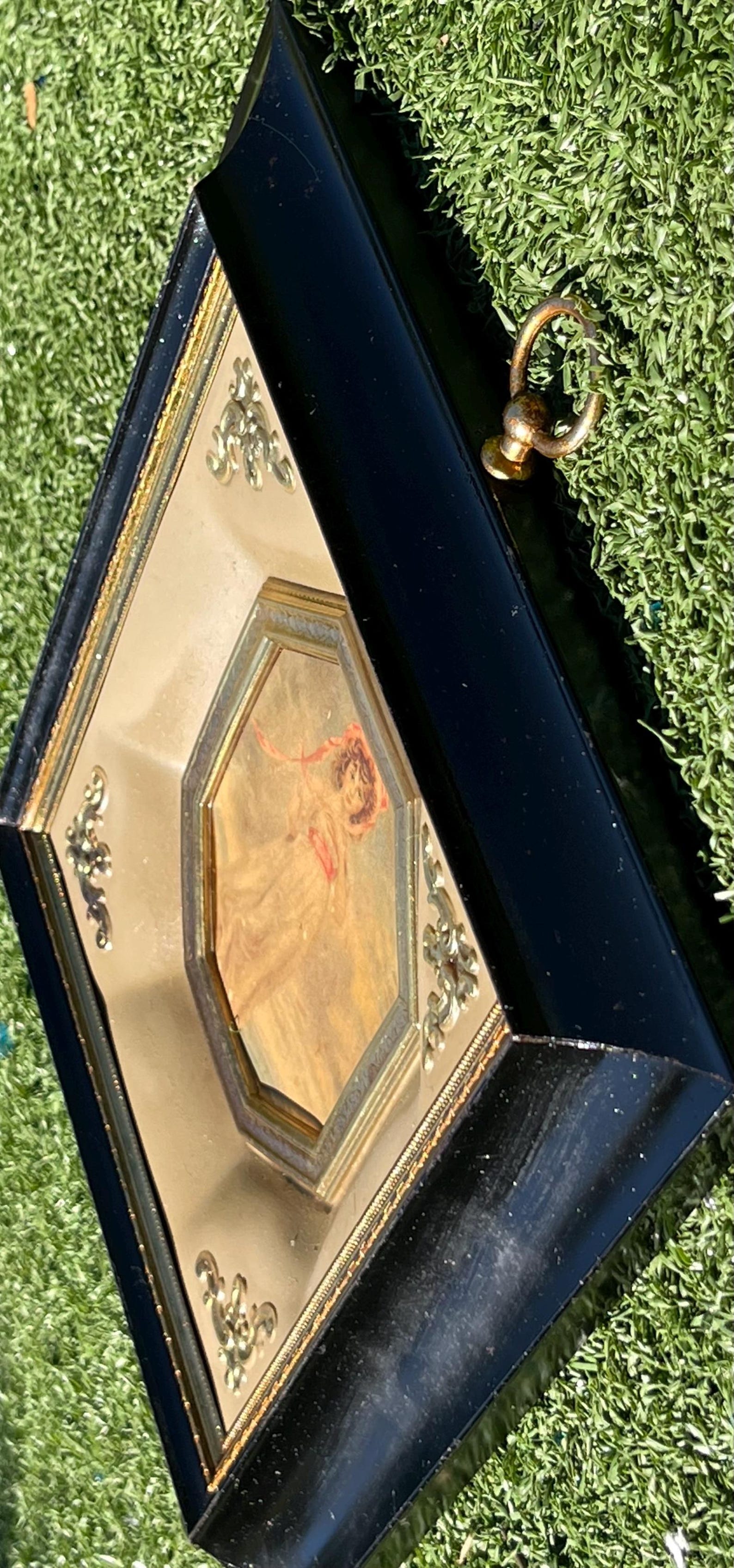 Vintage Old Chicago Framed Portrait Print • Ornate Black & Gold Shadow ...