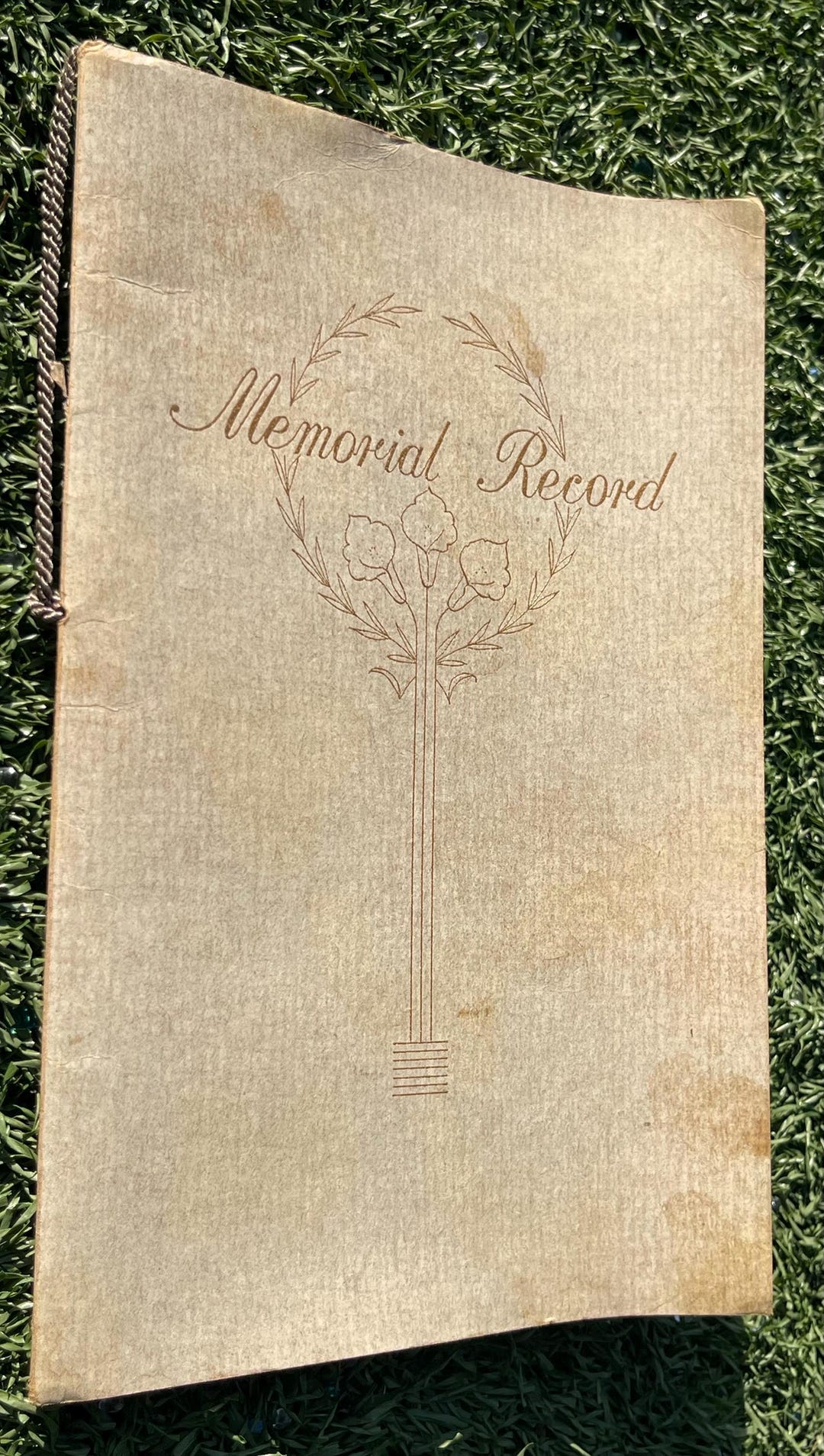 1945 Memorial Record Funeral Guest Book With Handwritten Family History ...