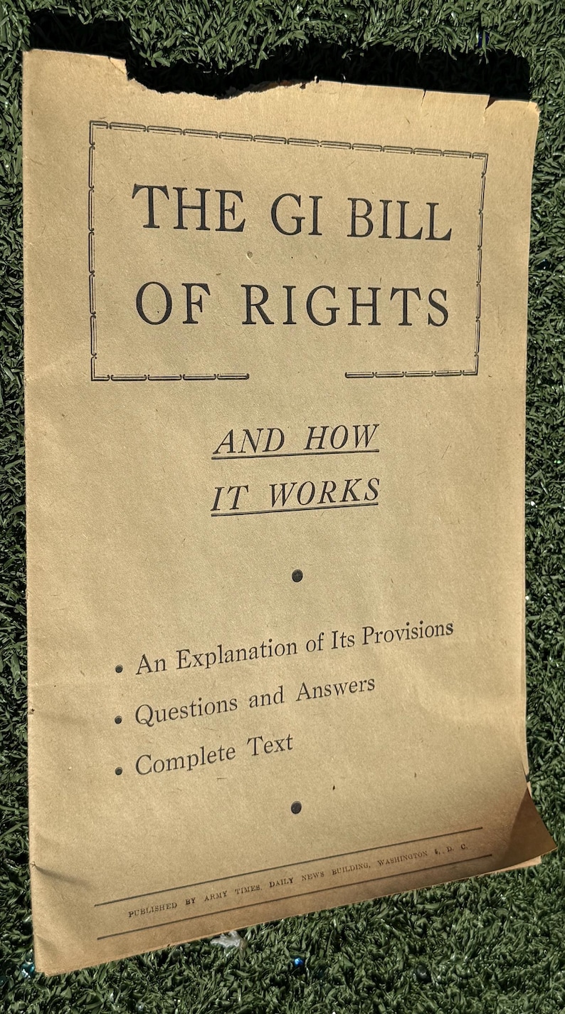 1944 GI Bill of Rights Pamphlet – Army Times WWII Servicemen’s ...