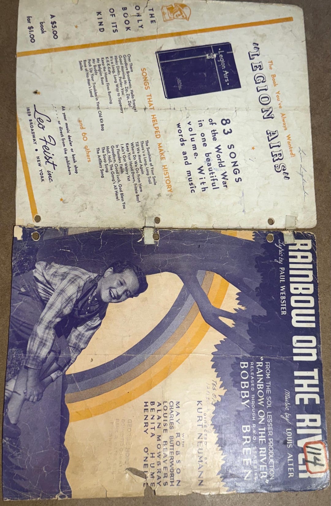 Vintage Movie Sheet Music Rainbow on the River Bobby Breen Film - Etsy