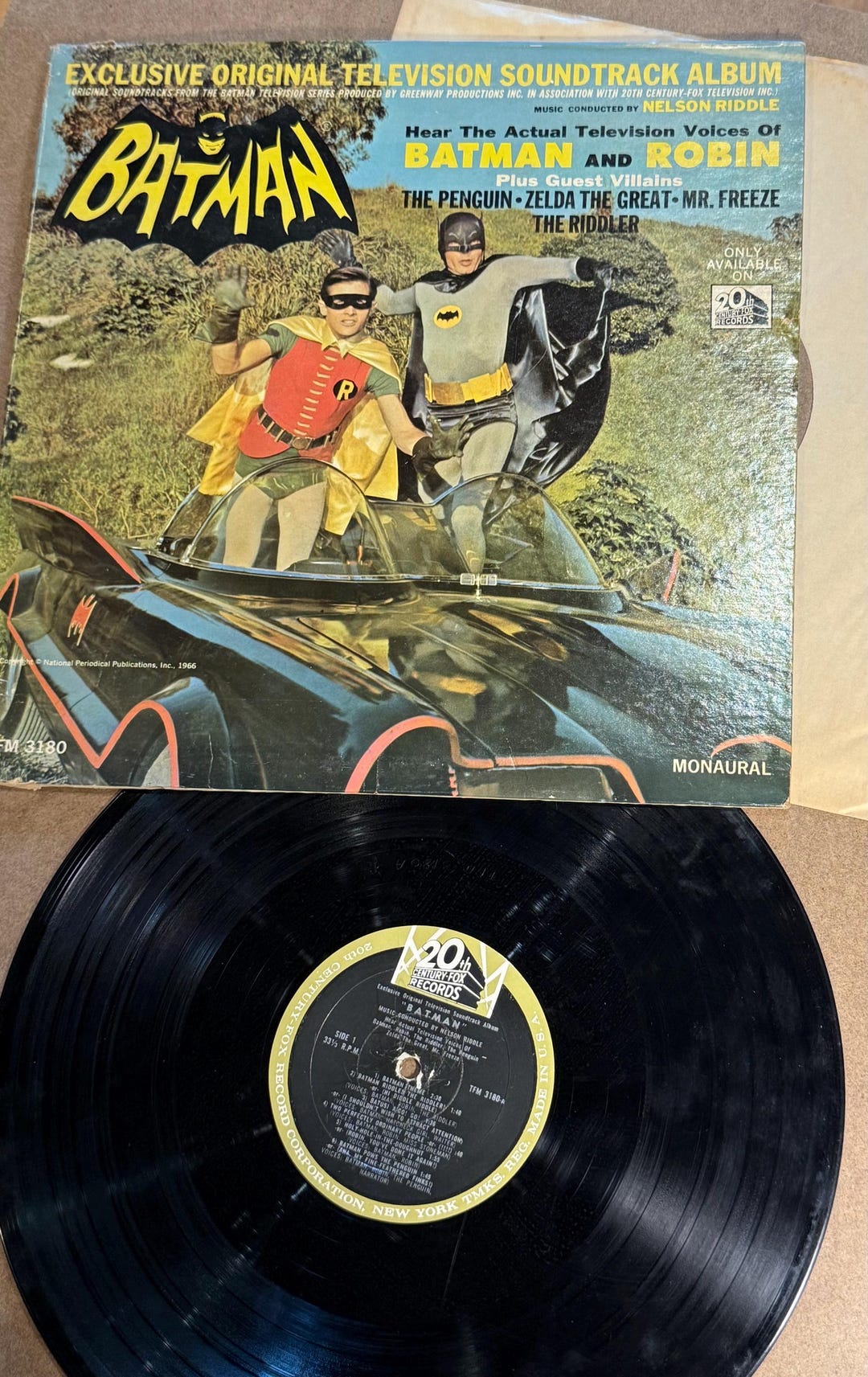 Batman Original TV Soundtrack LP 1966 20th Century Fox TFM 3180 Mono - Etsy