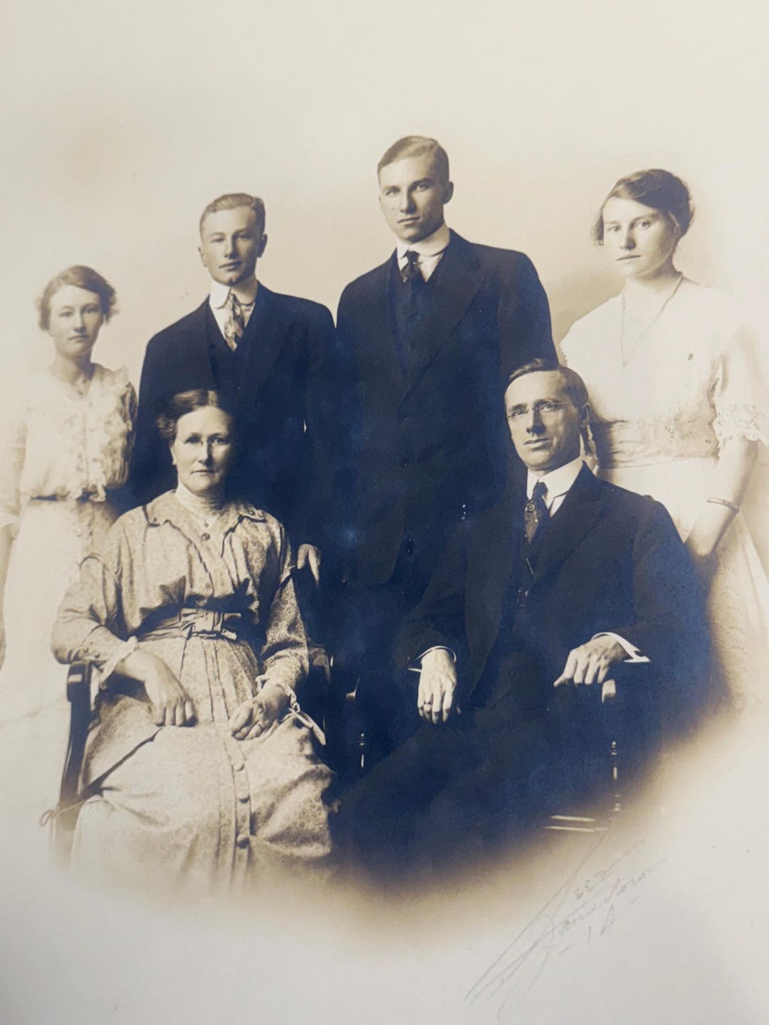 Antique Sunderland Family Portrait 13.75" Mounted Photo Frank R Lott ...