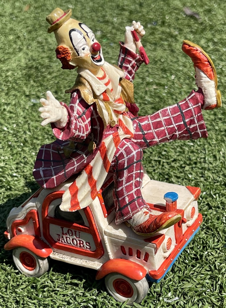 Vintage Lou Jacobs Clown in Car Musical Figurine 6.5” Circus ...
