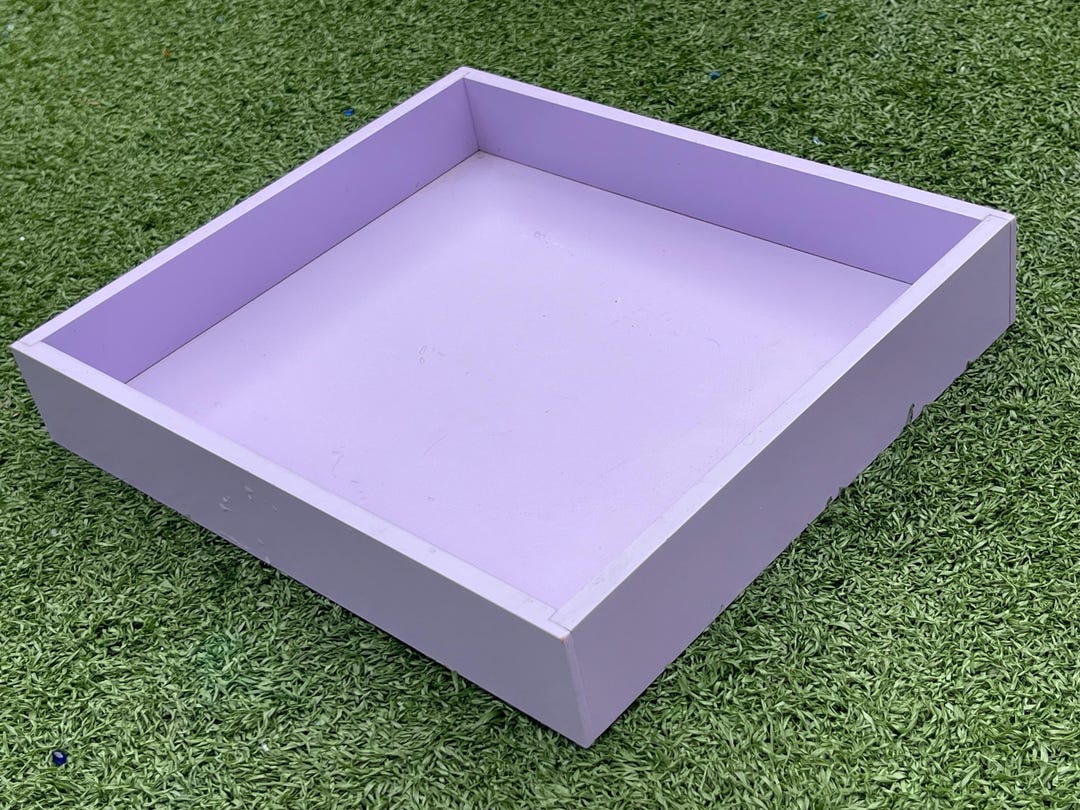 Vintage Lavender Wooden Display Tray – 12 Inch Square Decorative ...