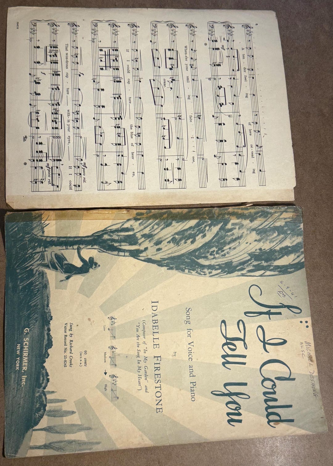 Vintage Vocal Sheet Music “if I Could Tell You” by Idabelle Firestone ...