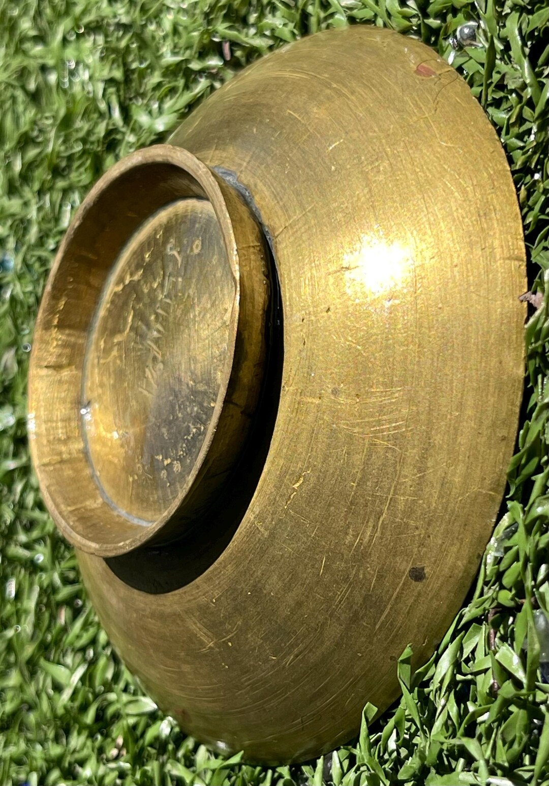 Vintage Hand-etched Brass Bowl • 3.5” Signed Collectible Metalware ...